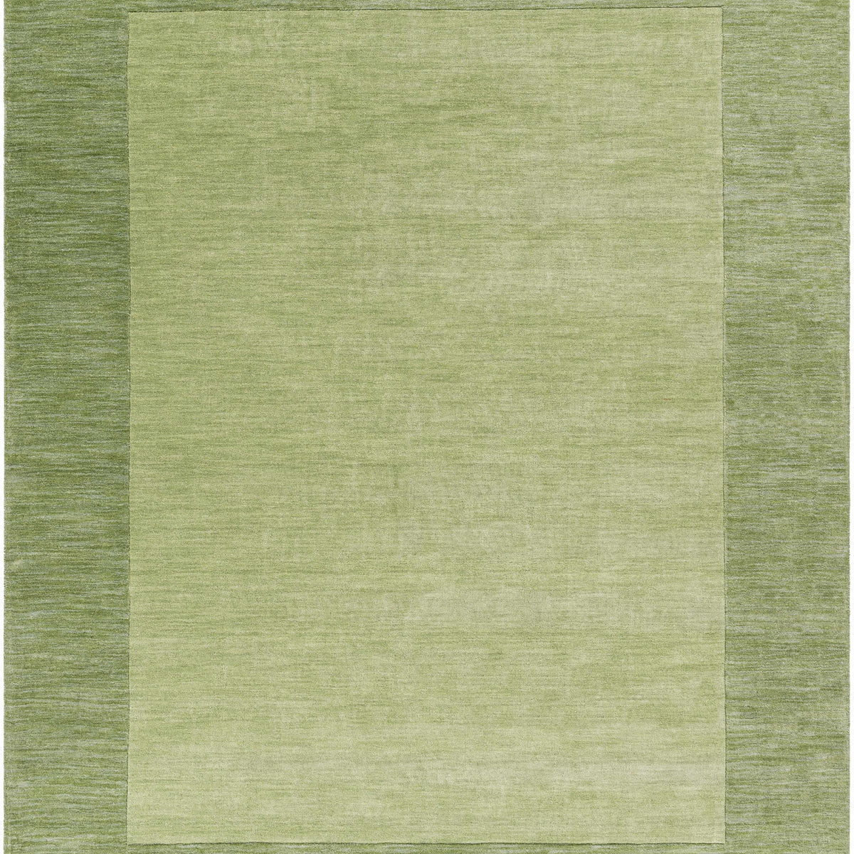 Bordered Solid Green Wool Rug – Boutique Rugs