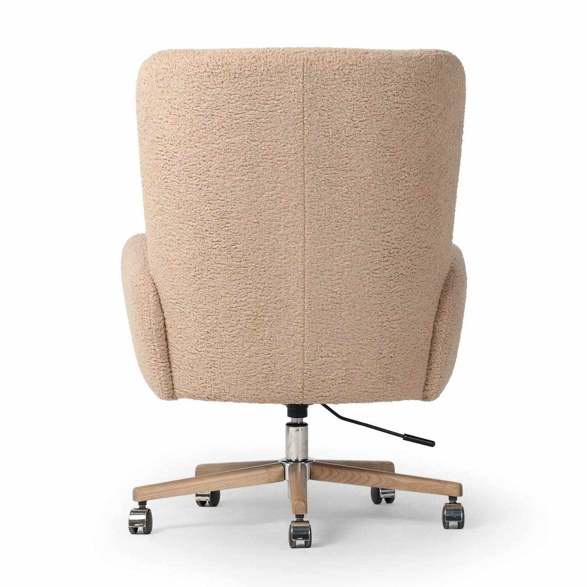 Four Hands Allston Sherpa Swivel Desk Chair with Wood Base - Natural ...