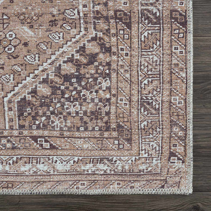 dark brown patterned rug