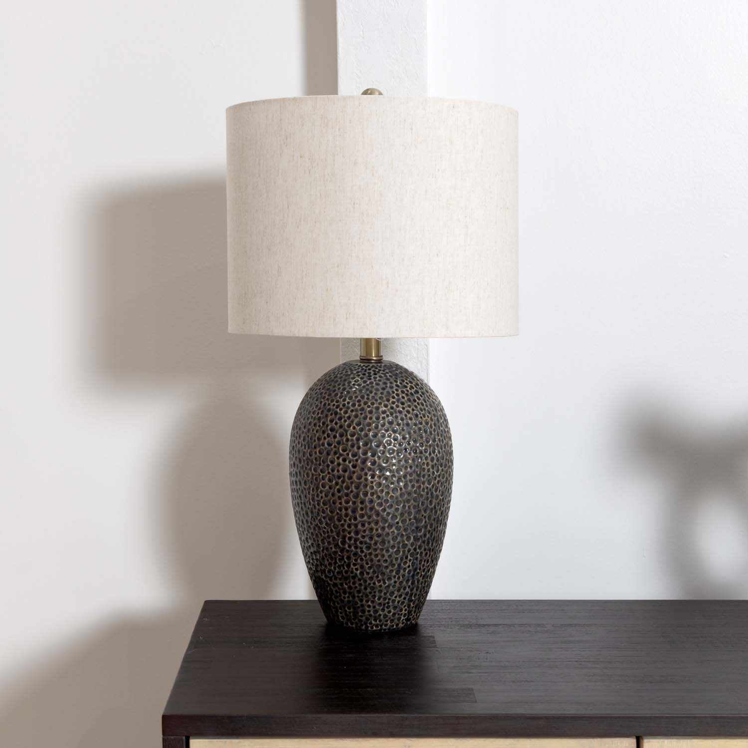 Emet Ribbed Glass Brass Table Lamp – Boutique Rugs