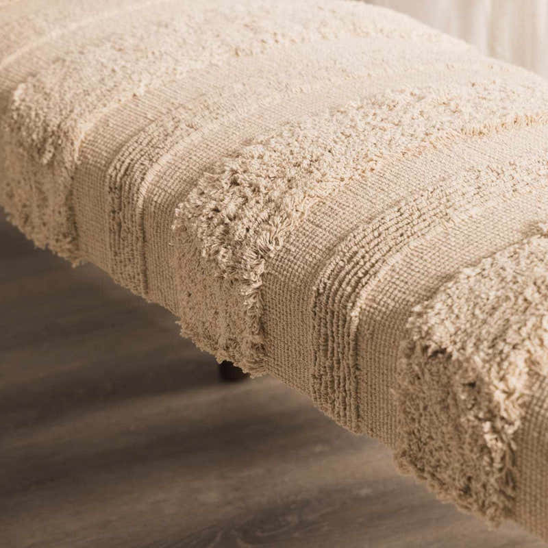 Manzaneque Chenille Striped Beige Bench – Boutique Rugs