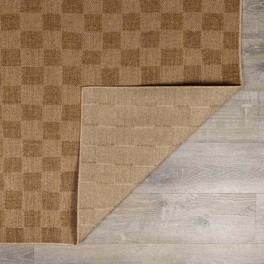 Kuval Checkered Brown Outdoor Rug – Boutique Rugs