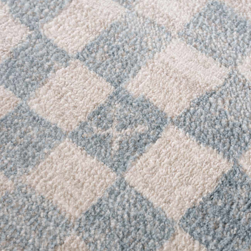 Benjy Cream & Light Blue Checkered Area Rug – Boutique Rugs