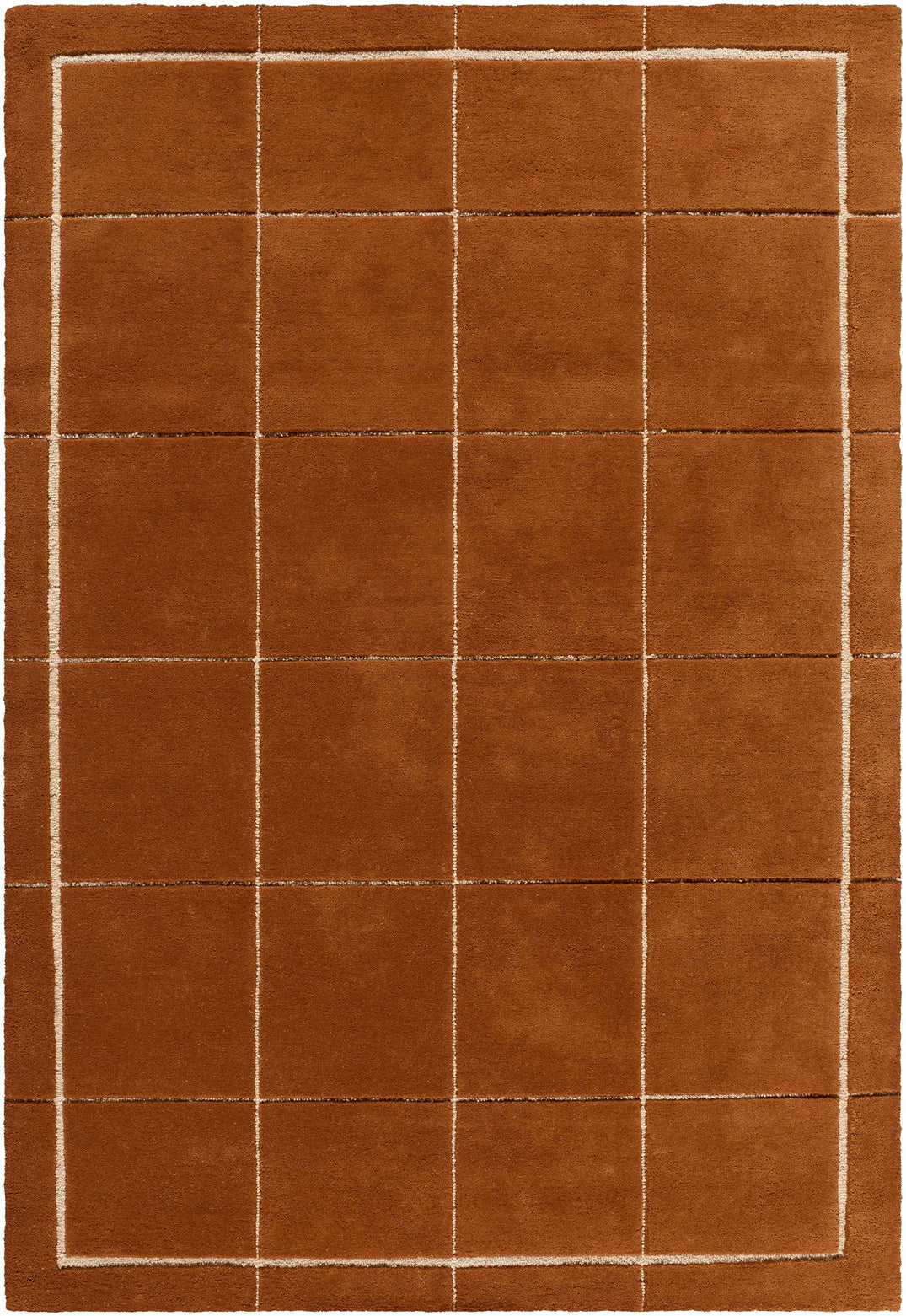 Siarl Burnt Orange Checkered Area Rug – Boutique Rugs