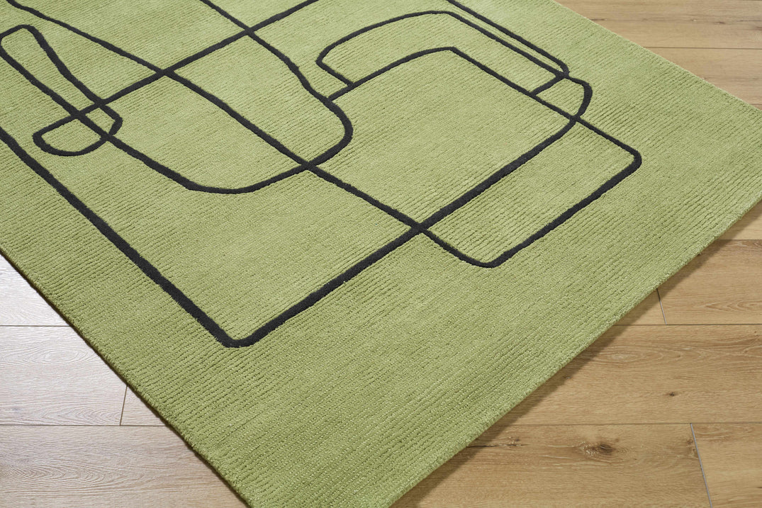 Vatsa Green Abstract Area Rug – Boutique Rugs