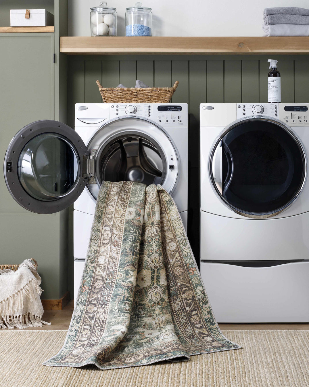 Acoose Vintage Flat Pile Washable Rug – Boutique Rugs