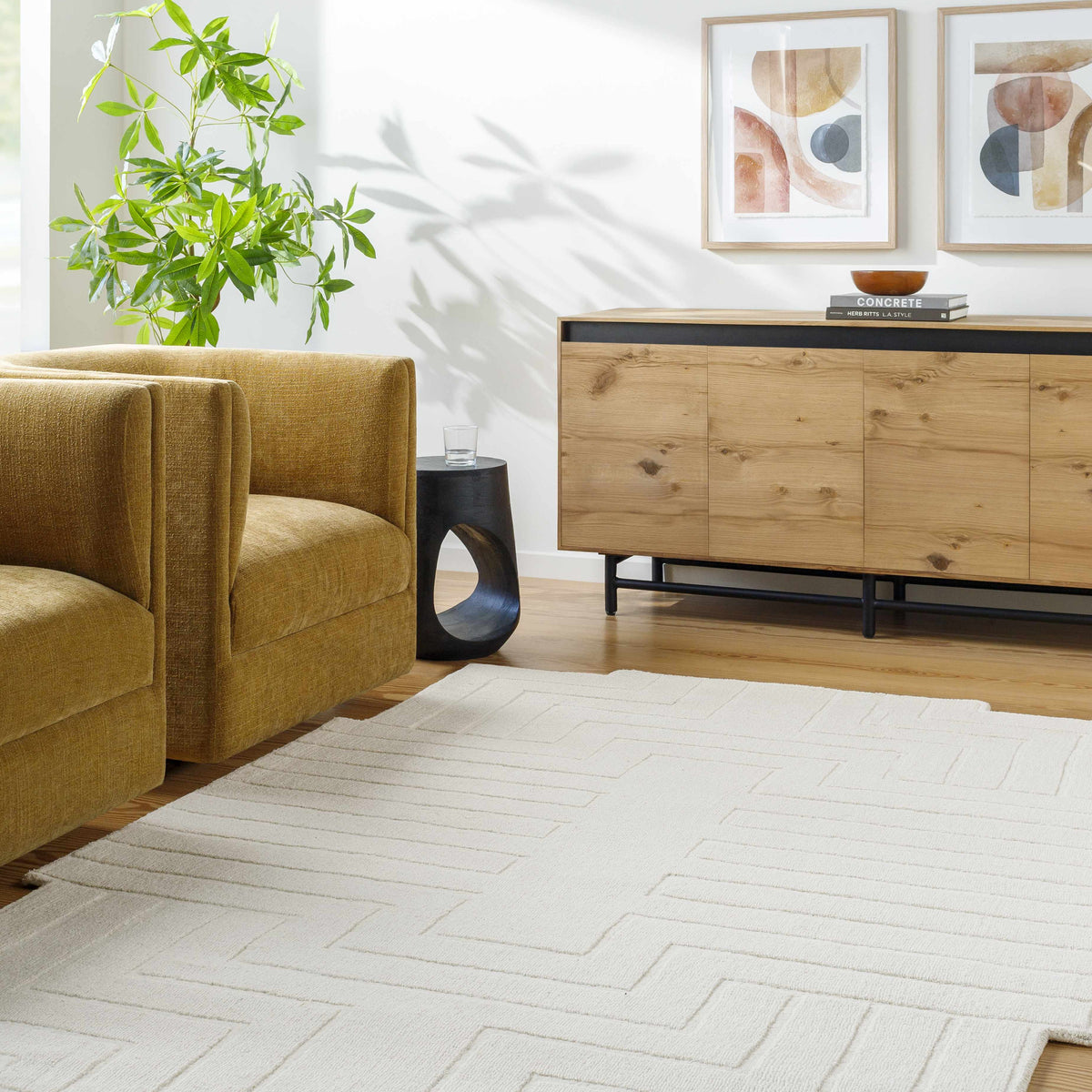 Made to Order Custom Size Yavor White Geometric Area Rug – Boutique Rugs