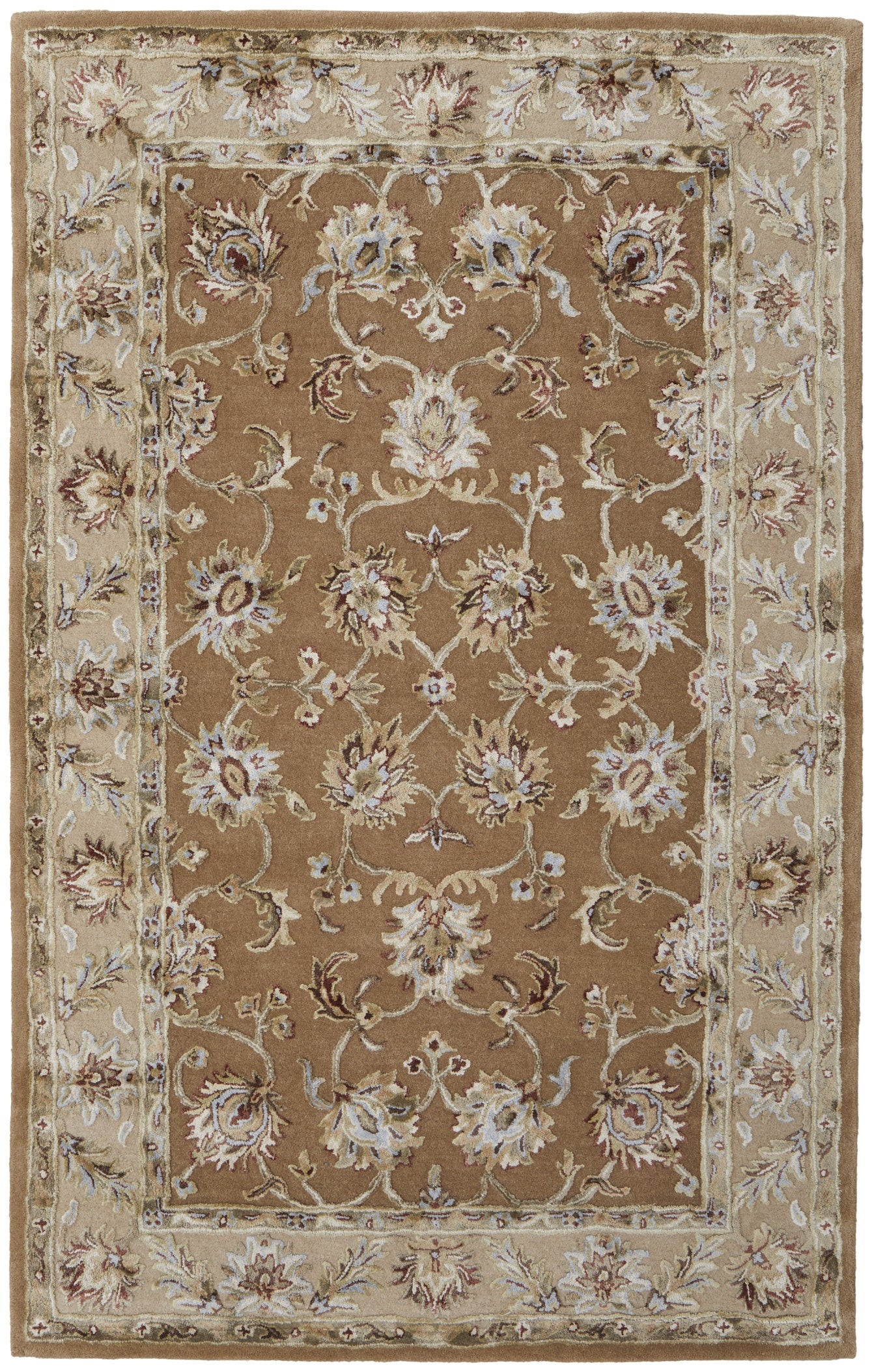 Prescott Traditional Floral & Botanical - Tan/Ivory Area Rug