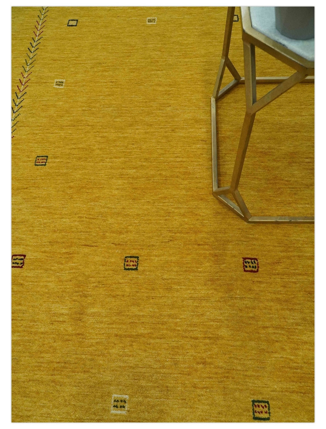 Custom Made Mustard Modern Tribal Design Wool Area Rug – Boutique Rugs