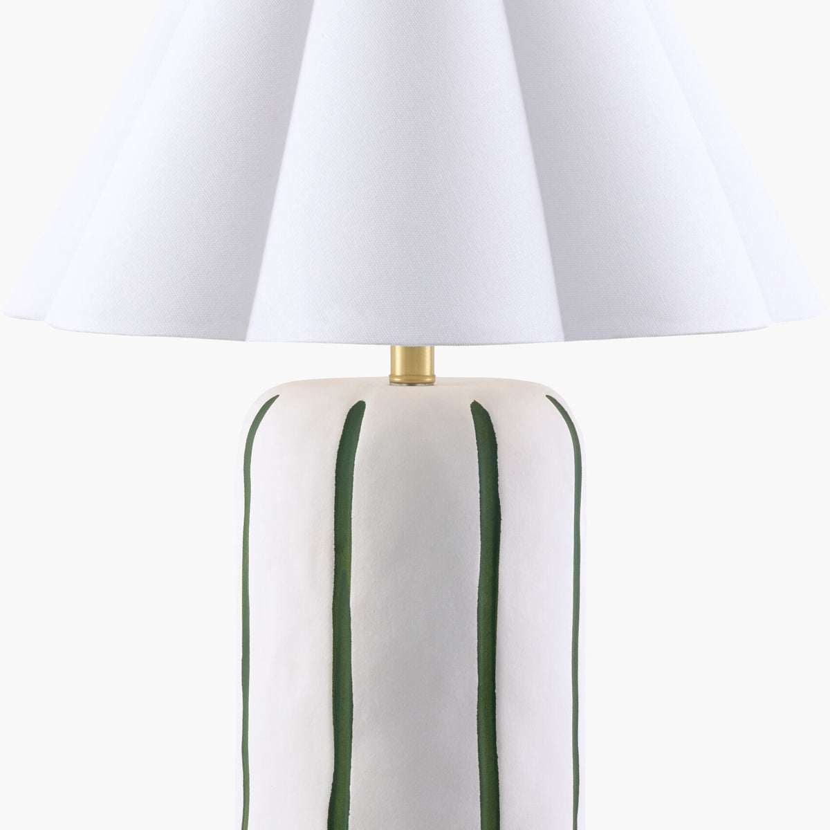 Striped Ceramic Table Lamp with Pleated Shade – Boutique Rugs