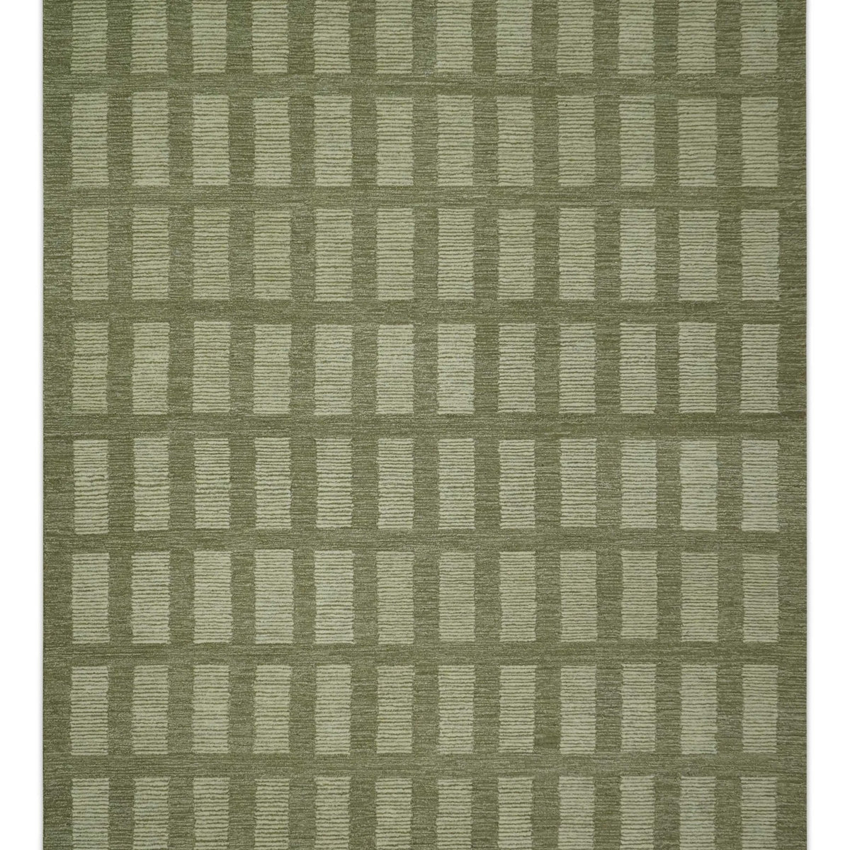 Modern Geometrical Olive and Ivory Textured Hand Tufted Multi size woo ...
