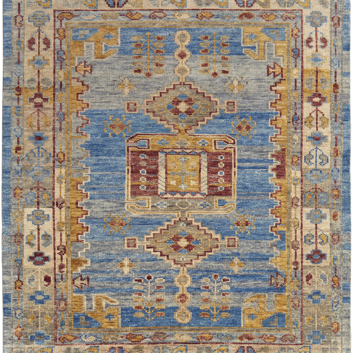 Feizy Fillmore Traditional Geometric - Blue/Yellow/Red Area Rug ...