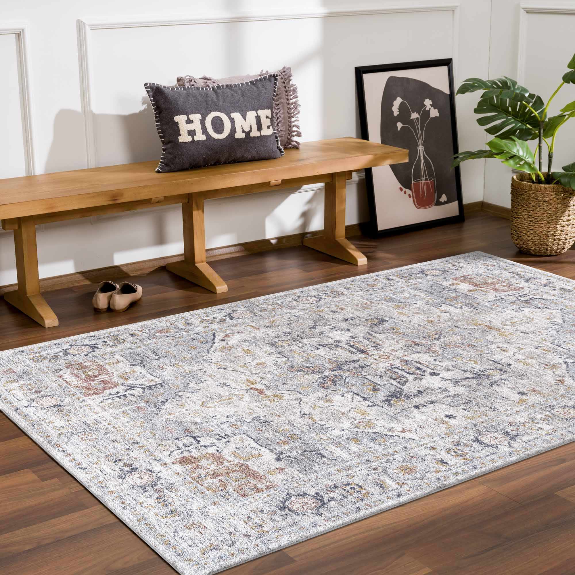 Ivria Blue Gray Area Rug