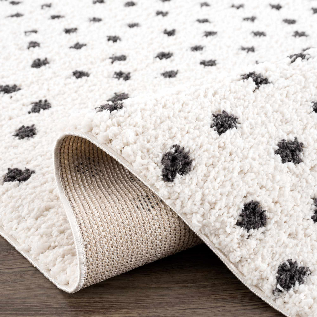 Chaia Dotted Black & White Plush Rug – Boutique Rugs