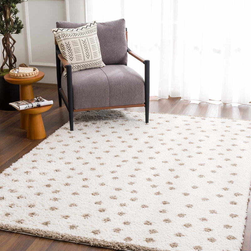 Chaia Dotted Cream & Brown Plush Rug – Boutique Rugs