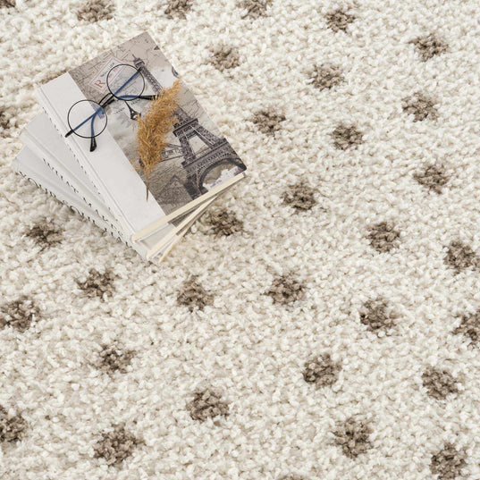 Chaia Dotted Cream & Brown Plush Rug – Boutique Rugs