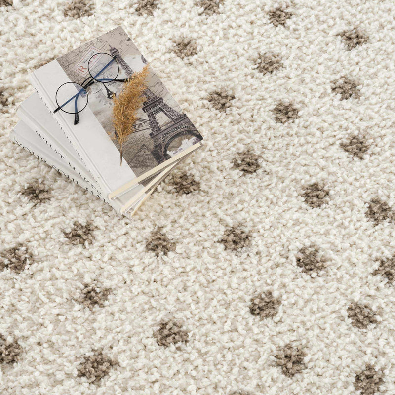 Chaia Dotted Cream & Brown Plush Rug – Boutique Rugs