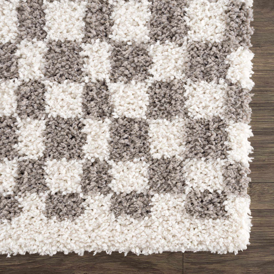 Kieu Taupe Checkered Plush Rug – Boutique Rugs