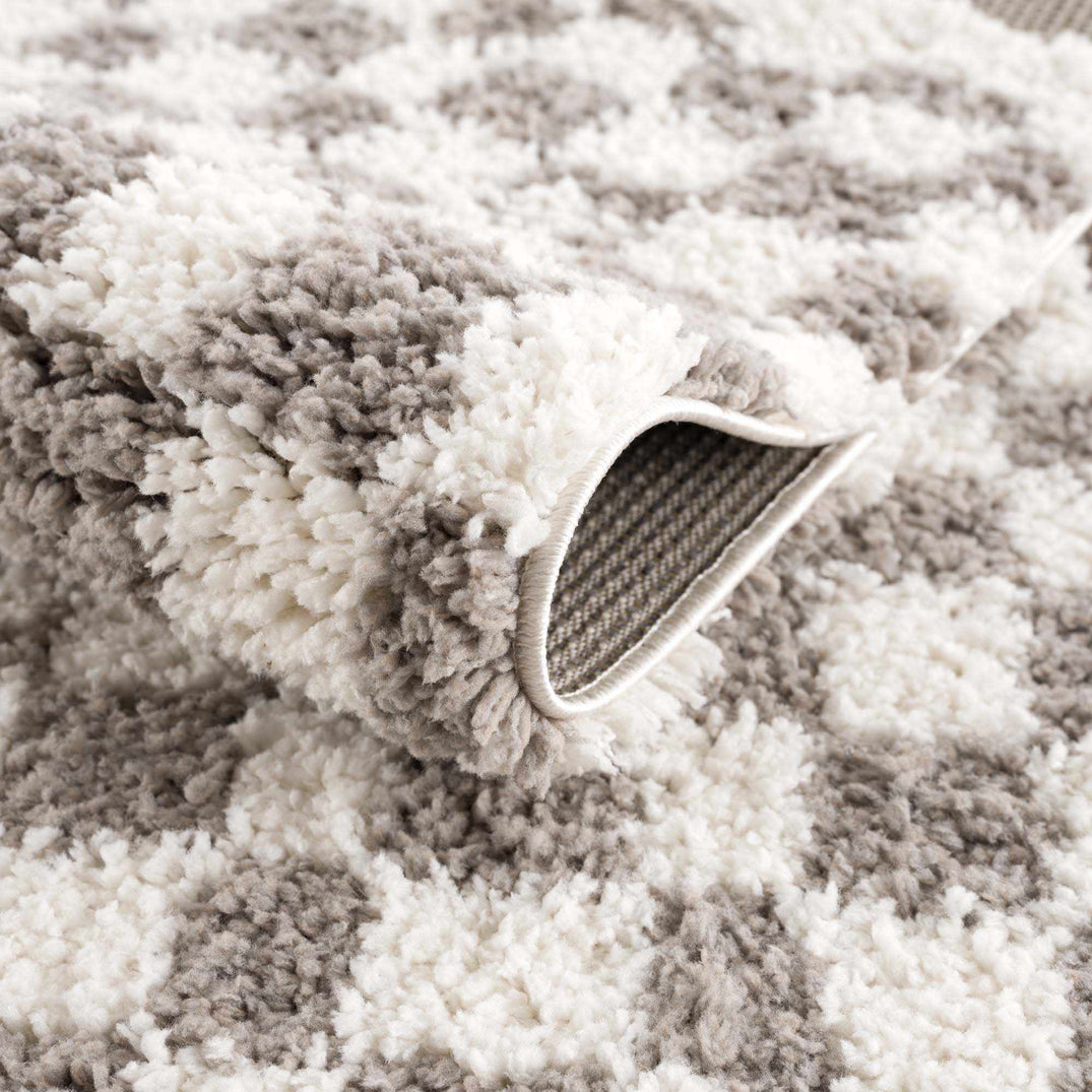 Kieu Taupe Checkered Plush Rug – Boutique Rugs