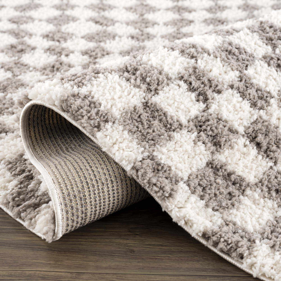 Kieu Taupe Checkered Plush Rug – Boutique Rugs