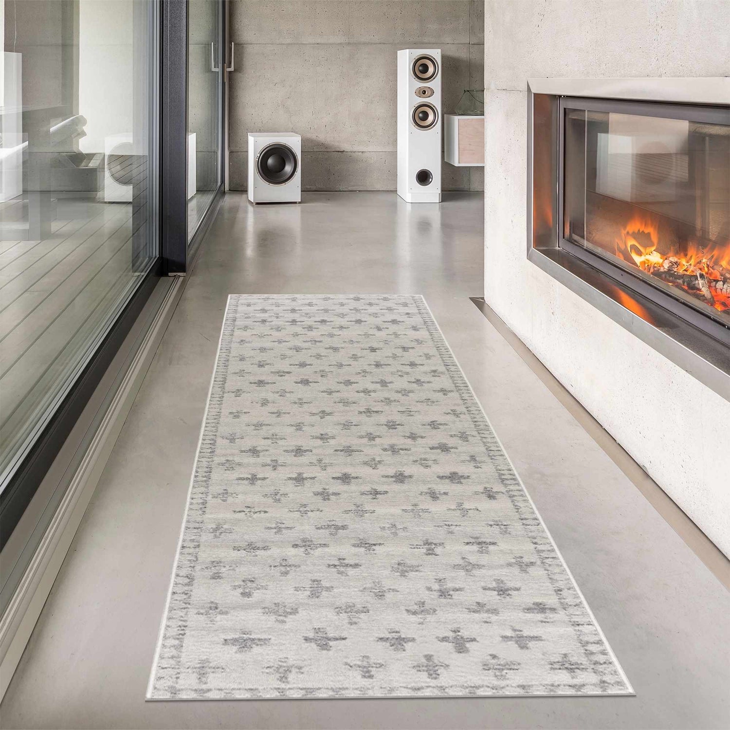 Tigris Swiss Cross Ivory&Gray Area Rug – Boutique Rugs