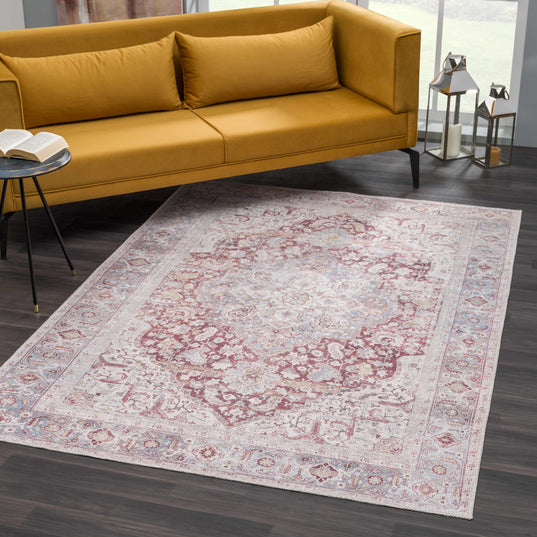 Cream Rust Leeston Washable Rug - Clearance – Boutique Rugs