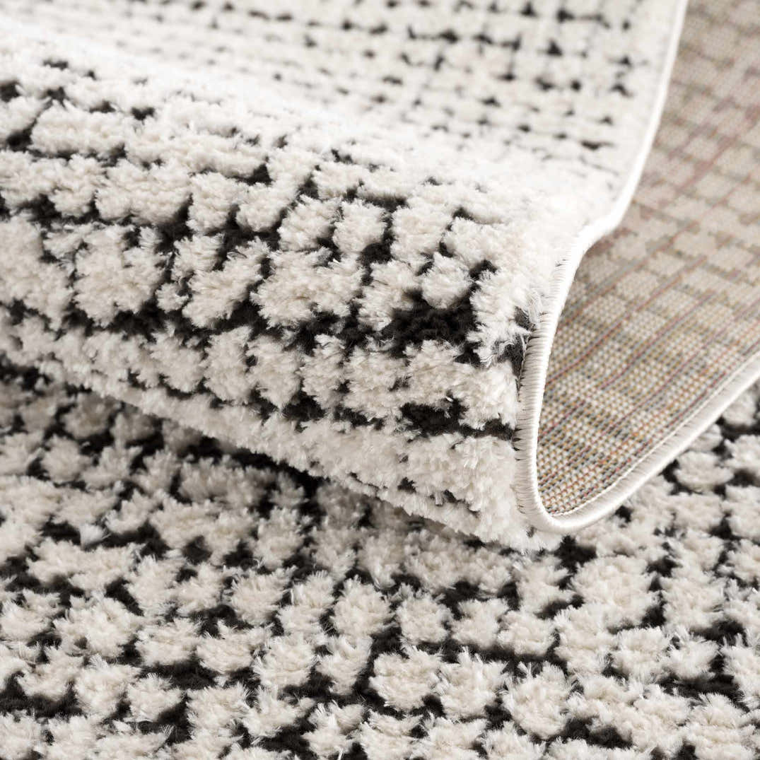 Keita Cream & Black Grid Plush Rug – Boutique Rugs