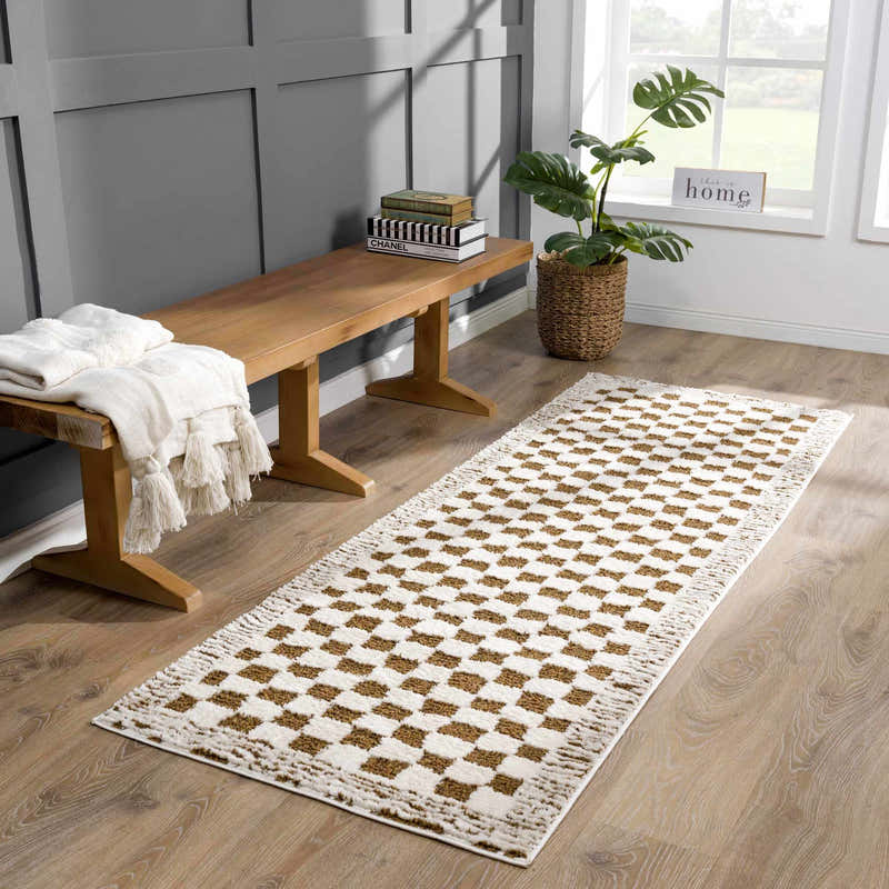 Leryn Brown Checkered Plush Rug – Boutique Rugs