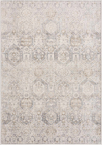 Brownhills Cream&Mustard Trellis Cotton Area Rug - Clearance