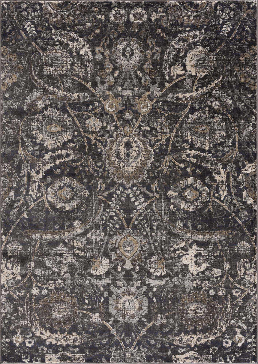 black pattern rug