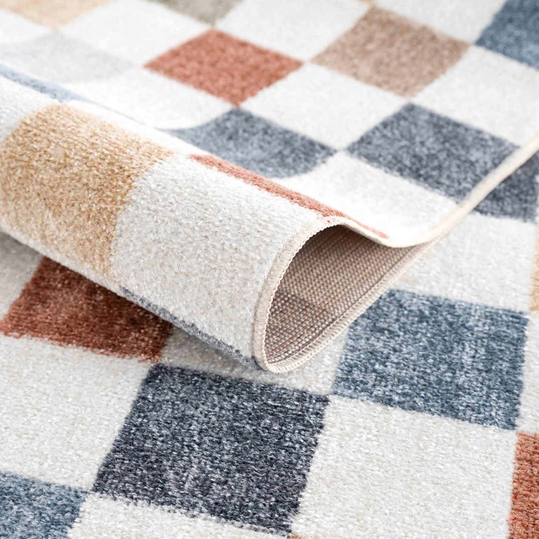 Alie Colorful Checkered Washable Rug – Boutique Rugs