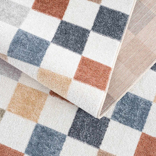 Alie Colorful Checkered Washable Rug – Boutique Rugs