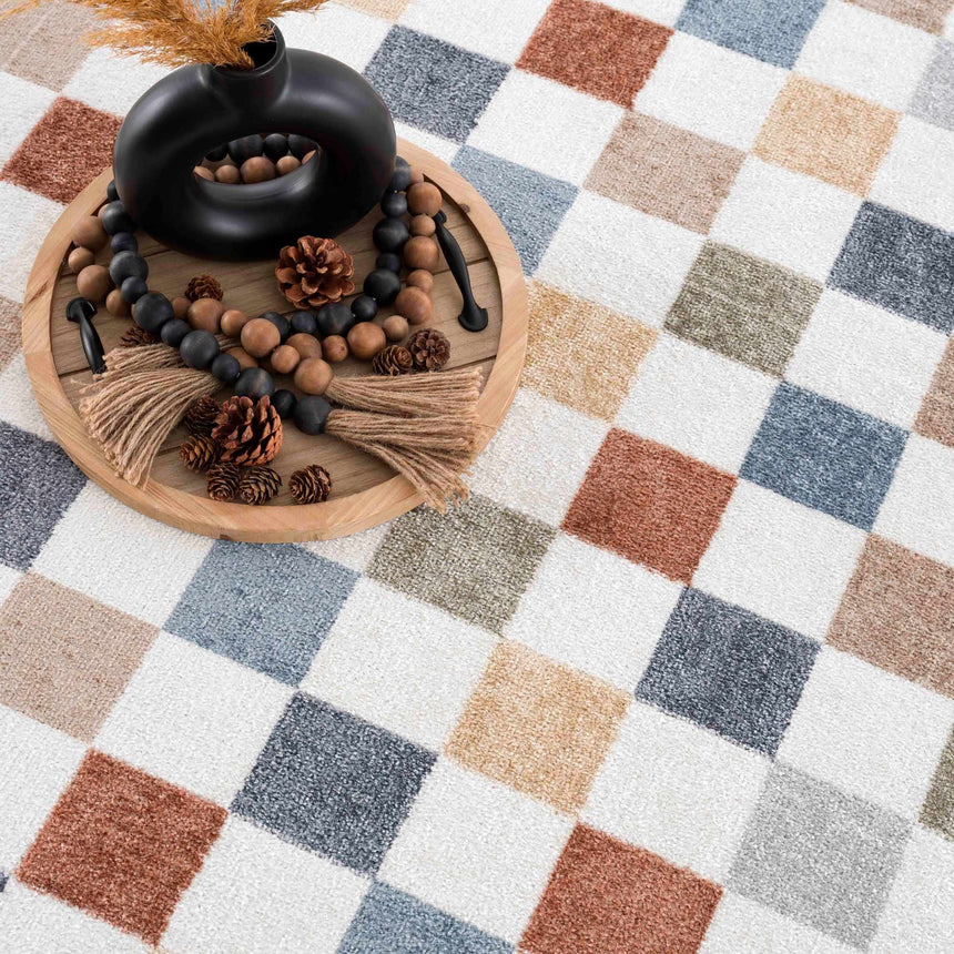 Alie Colorful Checkered Washable Rug – Boutique Rugs