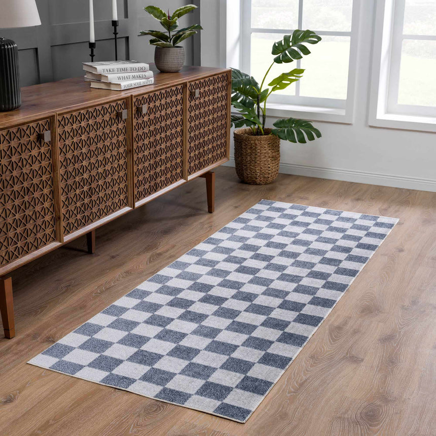 gray gingham rug