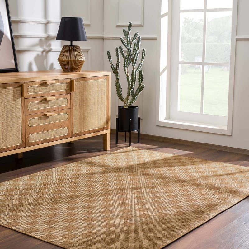 Kuval Checkered Brown Outdoor Rug – Boutique Rugs