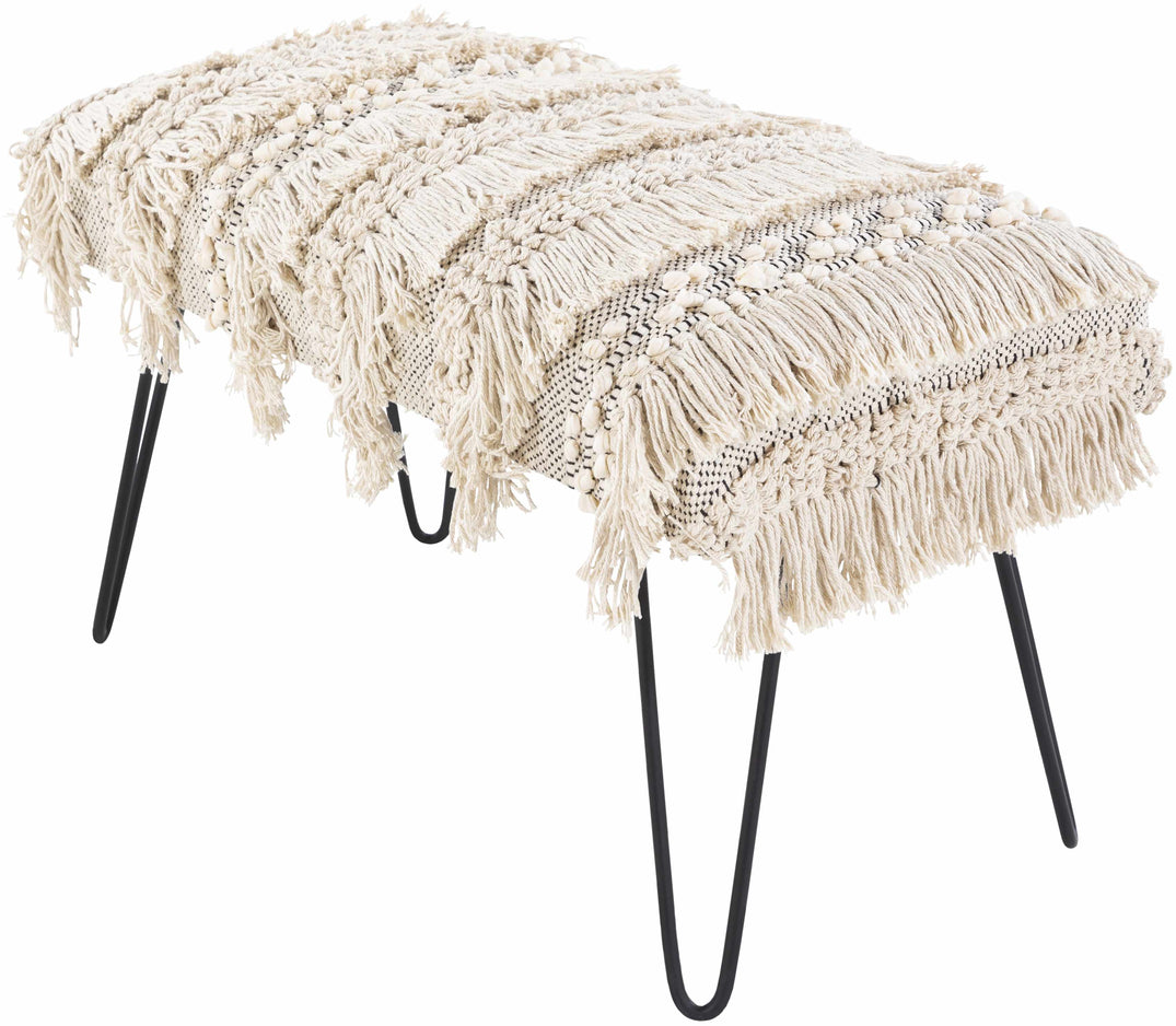 Tugbong Boho Fringe Knit Bench – Boutique Rugs