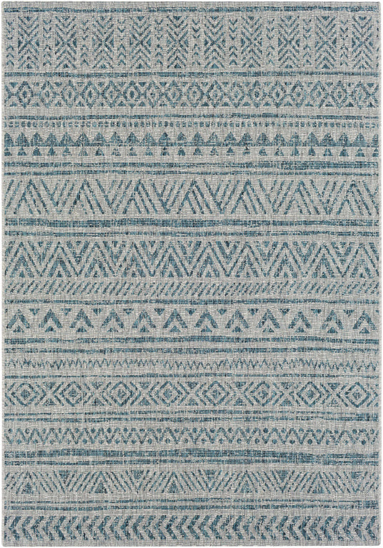 Novato Aqua All Over Pattern Performance Rug – Boutique Rugs
