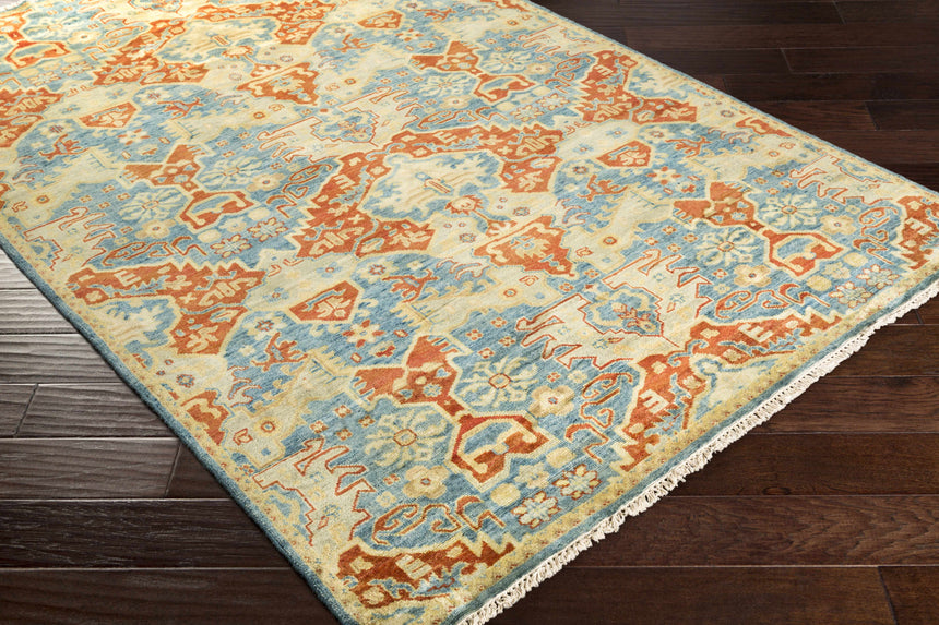 orange patterned runner rug