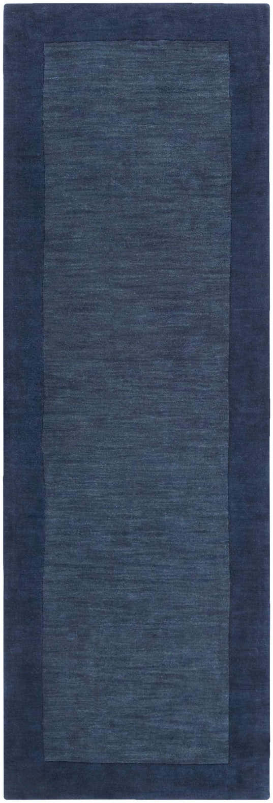 Bordered Solid Ink Blue Wool Rug – Boutique Rugs