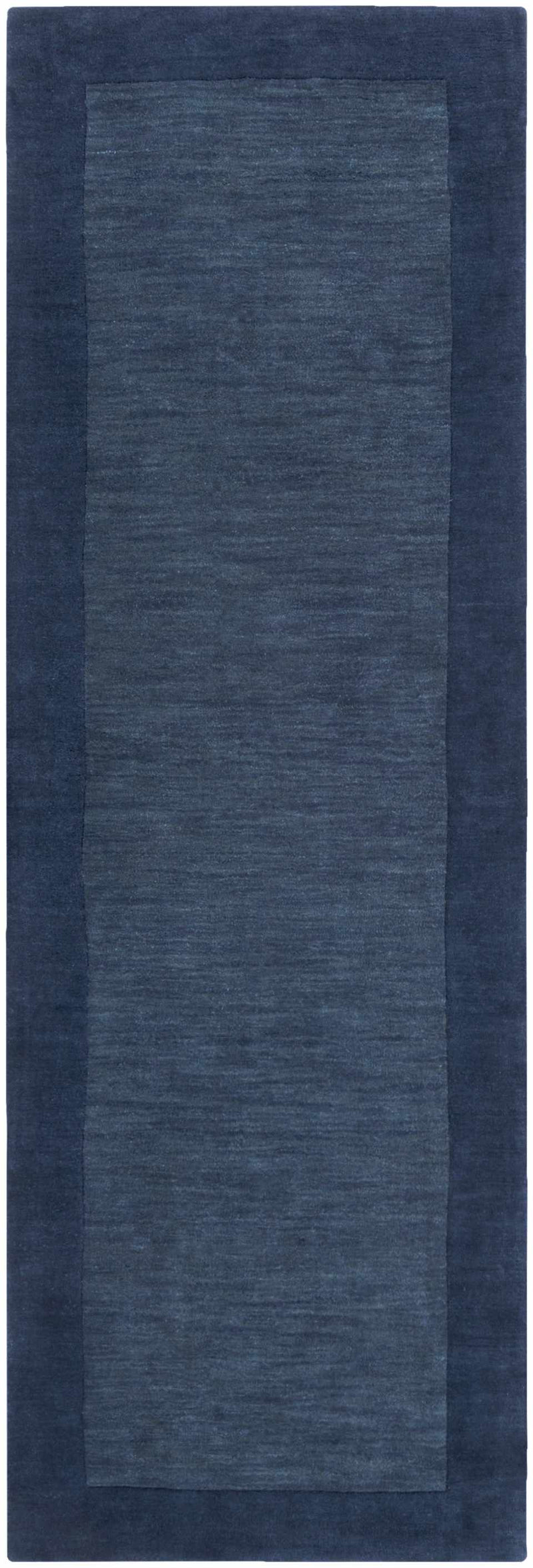 Bordered Solid Ink Blue Wool Rug – Boutique Rugs