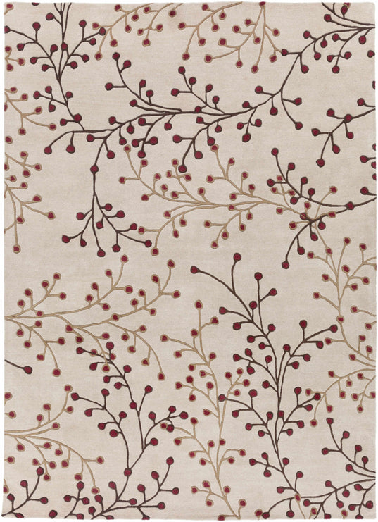 Elsu Beige&Burgandy Wool Rug – Boutique Rugs