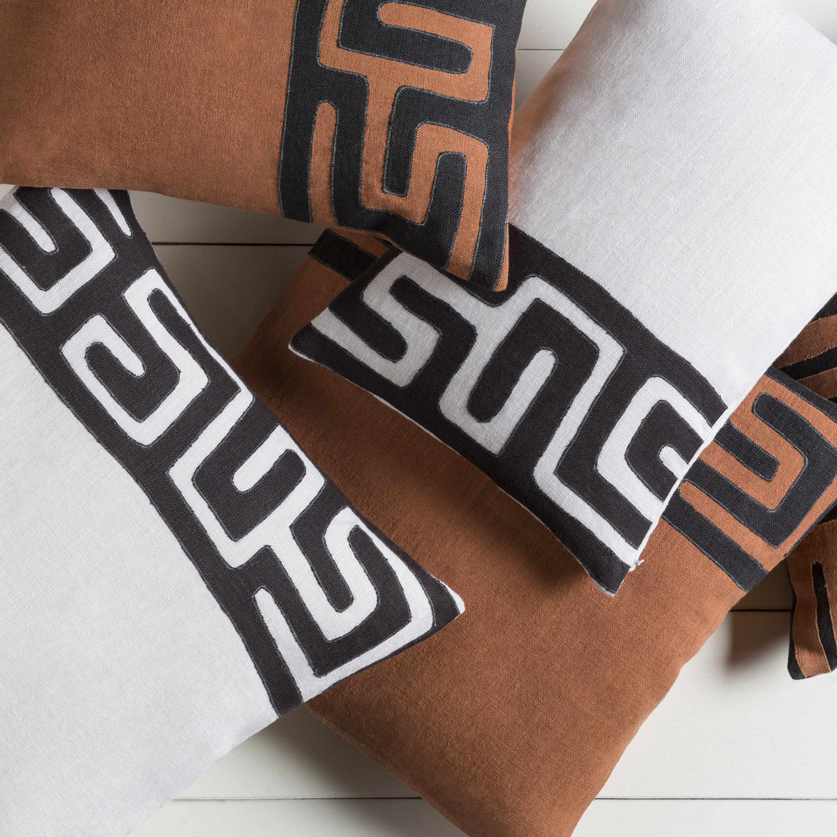 Briston Black&Dark Red Greek Key Accent Pillow - Clearance – Boutique Rugs