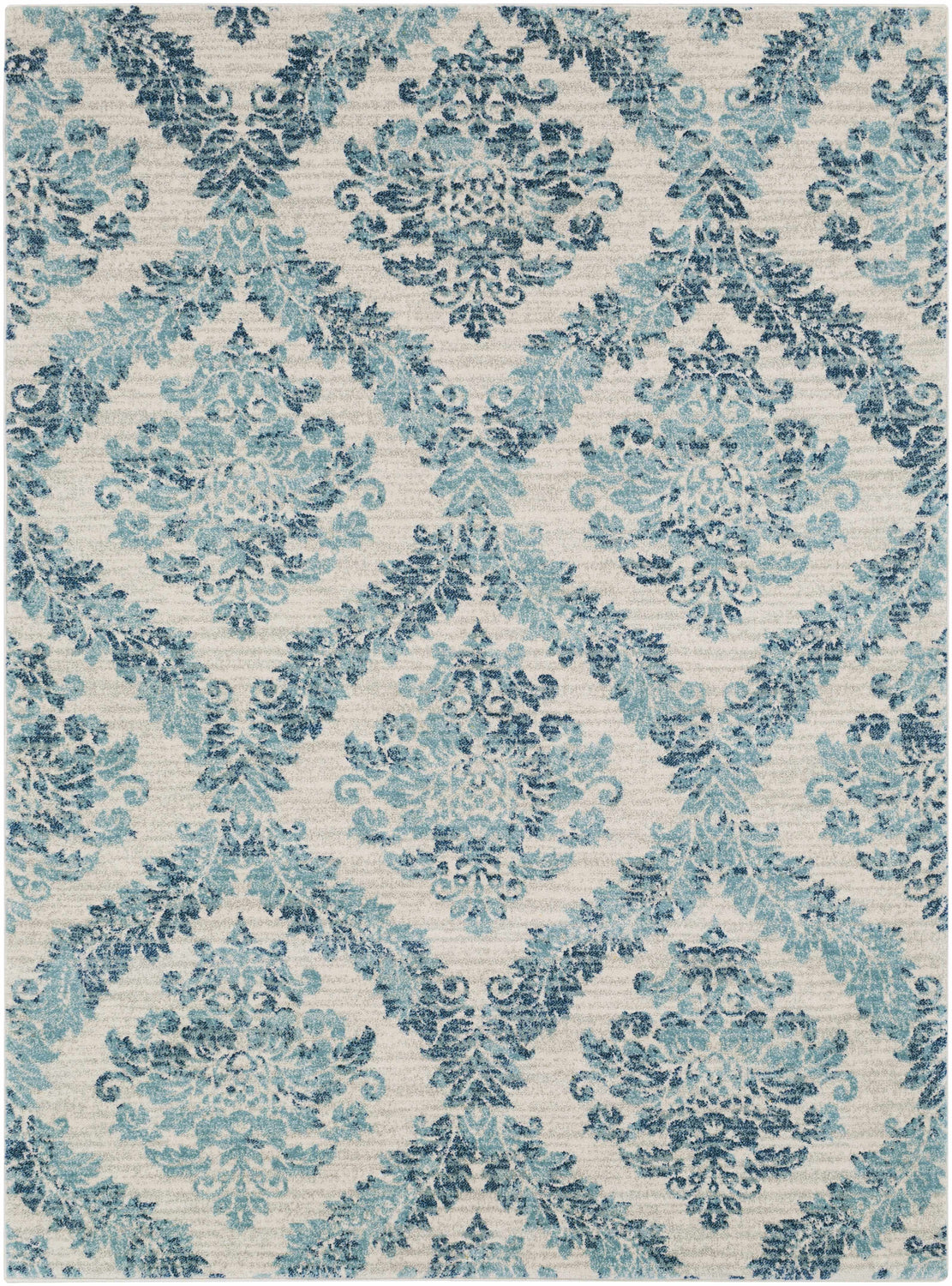 Oaklyn Teal Floral Diamonds Rug – Boutique Rugs