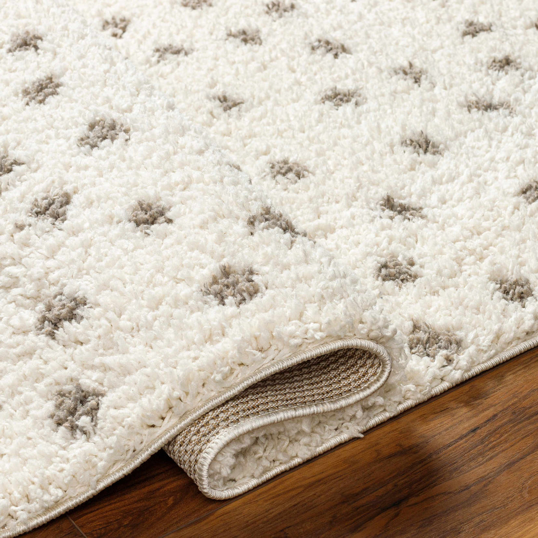 Chaia Dotted Cream & Gray Plush Rug – Boutique Rugs