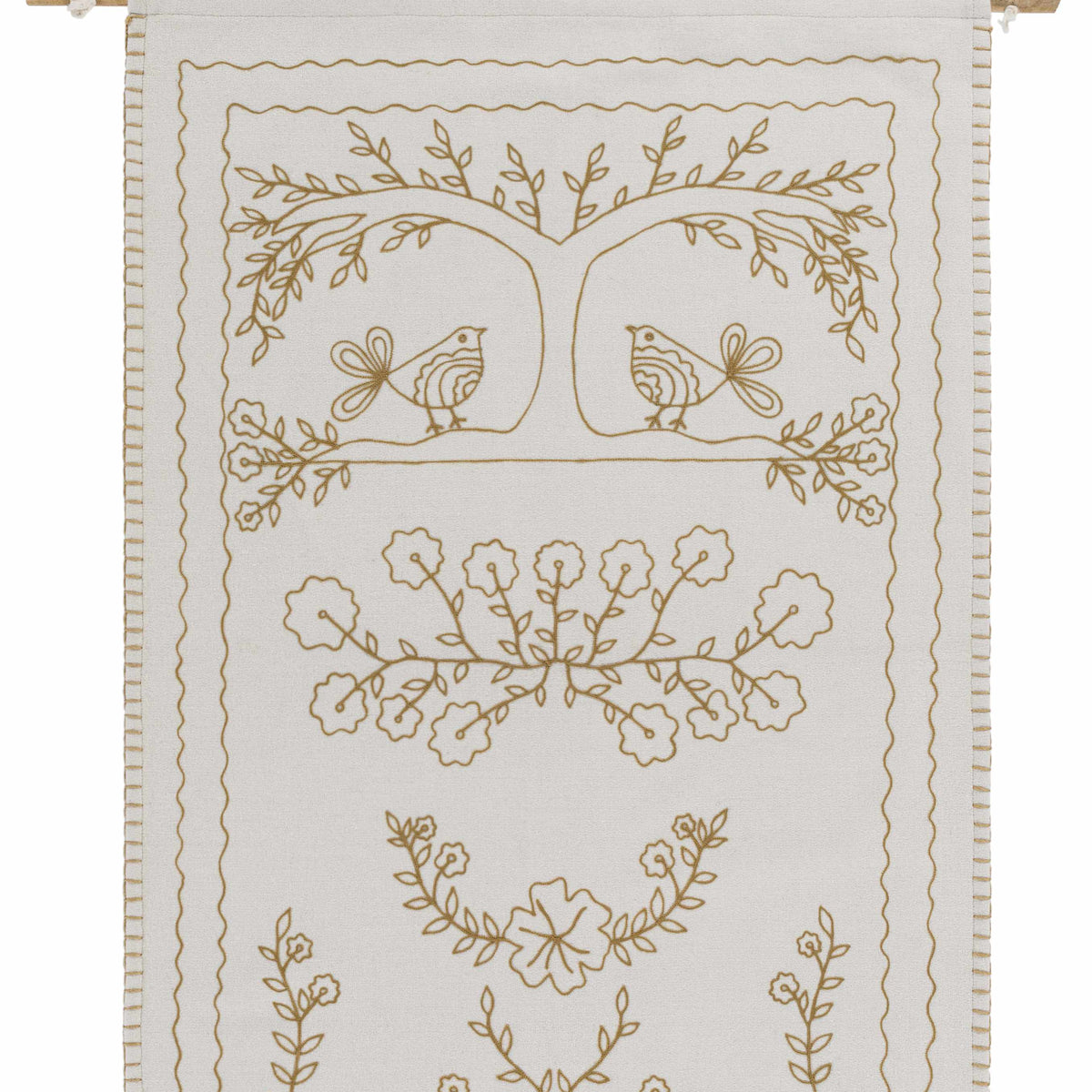 Schaffer Golden Embroidered Floral Wall Hanging – Boutique Rugs
