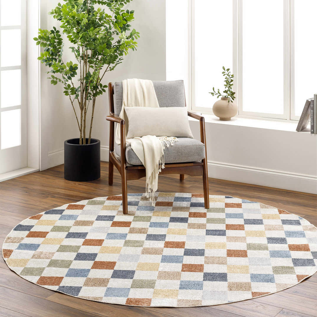 Alie Colorful Checkered Washable Rug – Boutique Rugs