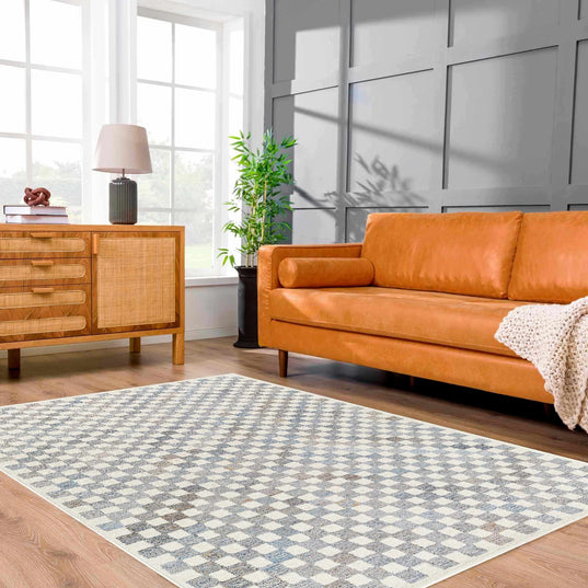 Halen Gray Checkered Area Rug – Boutique Rugs