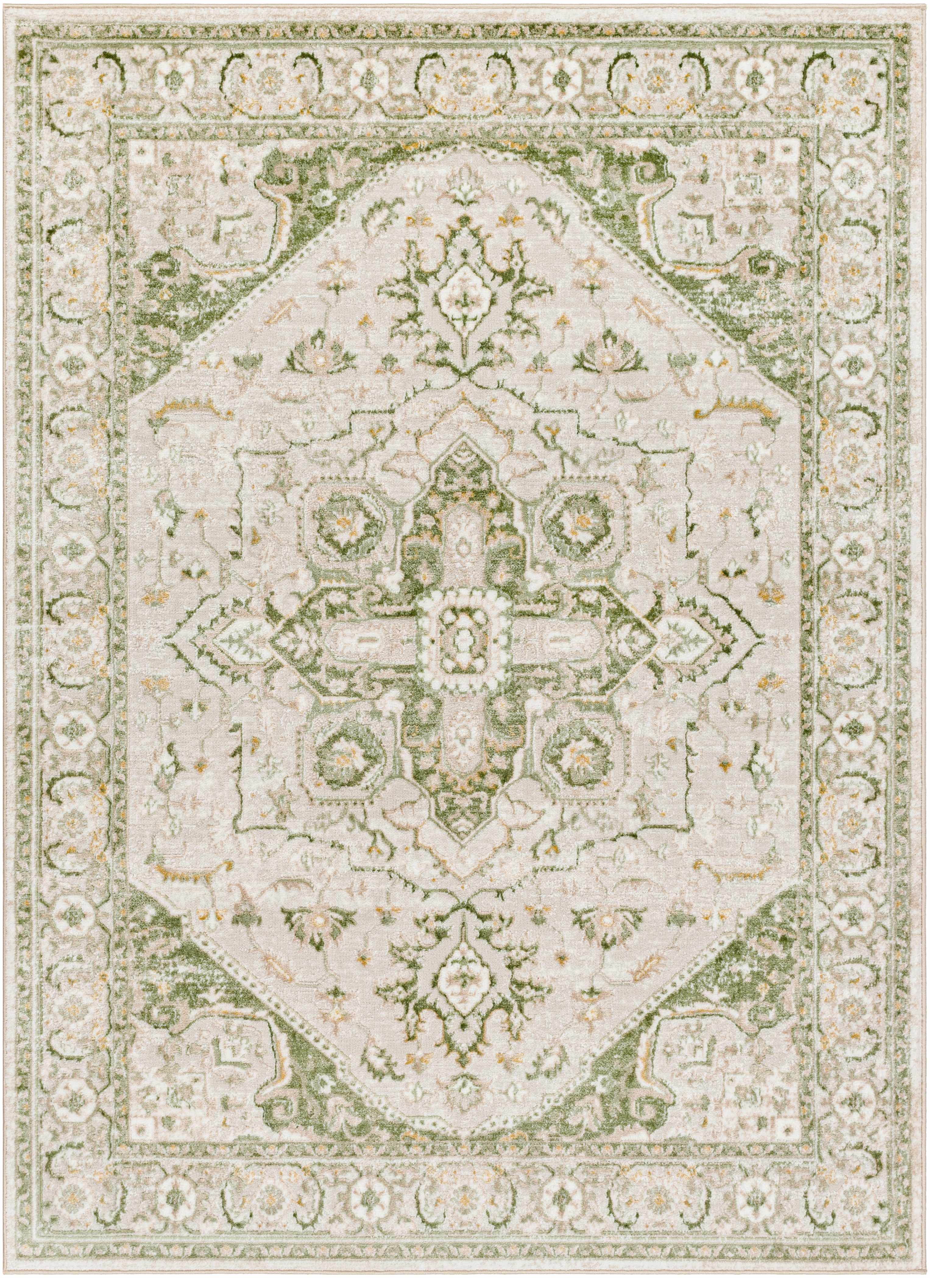 Gauri Green Medallion Area Rug
