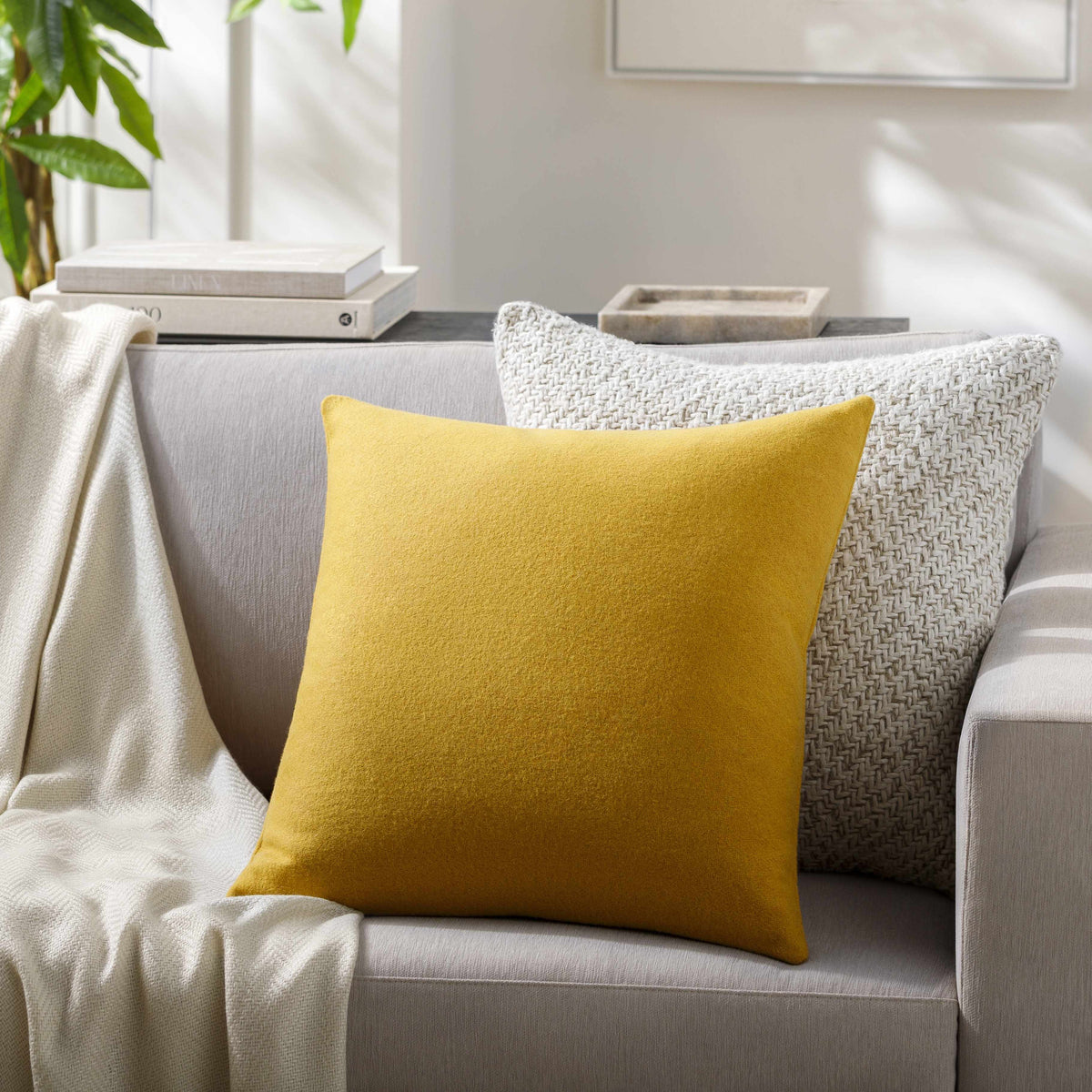 Meabh Mustard Throw Pillow - Clearance – Boutique Rugs