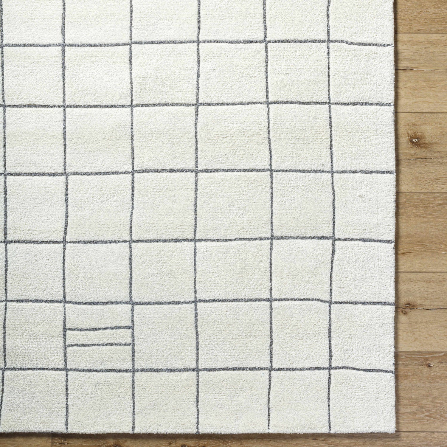 Tanya Pearl White Grid Wool Rug – Boutique Rugs